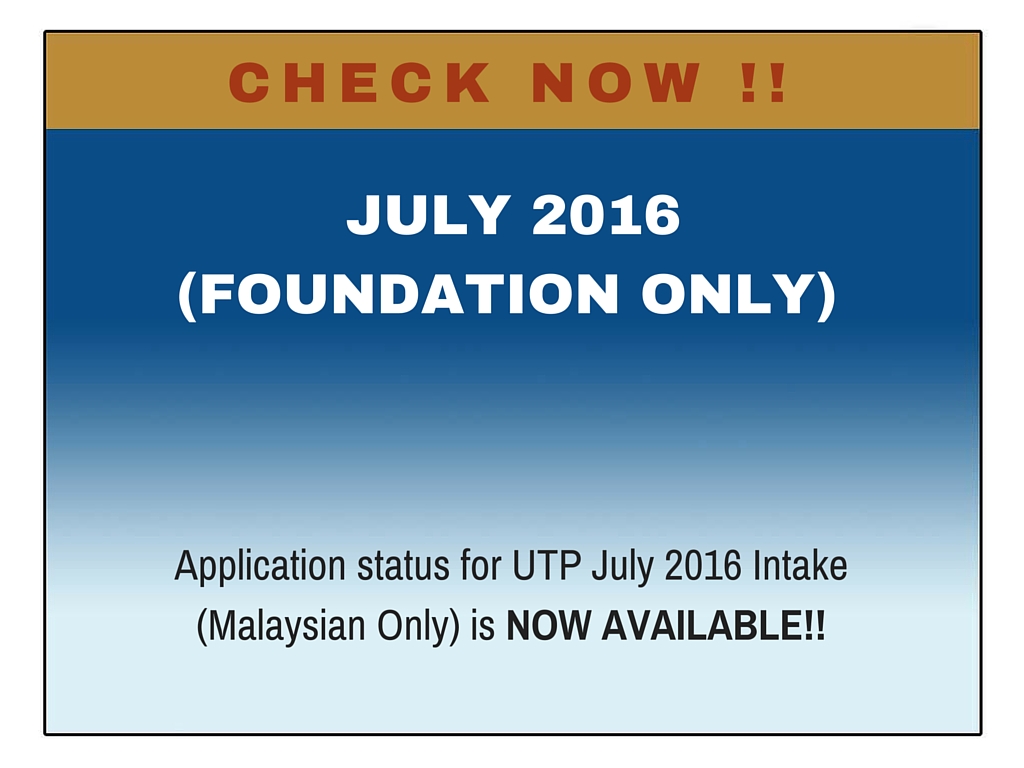 JULY 2016 INTAKE (FOUNDATION ONLY) - CHECK NOW!!